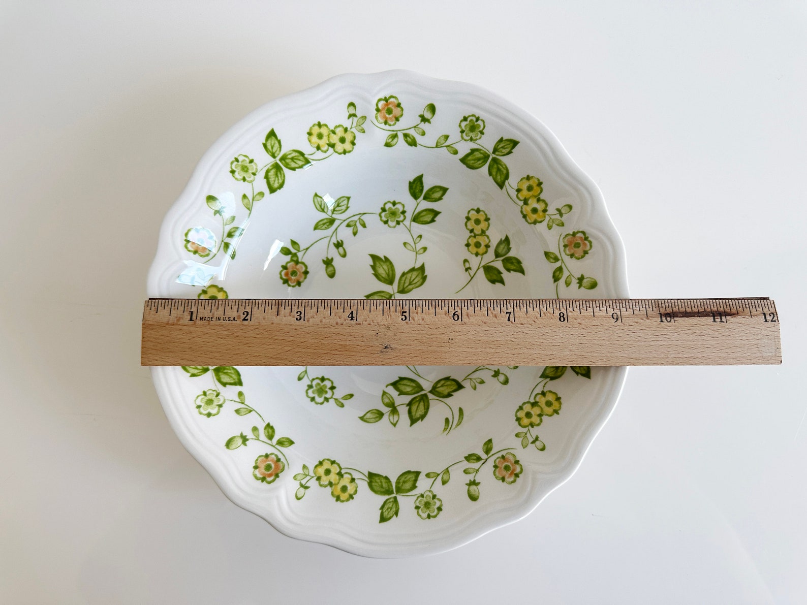 Sears Green Ironstone Petite Flora Mixed Lot: Plates, Sugar, Creamer ...