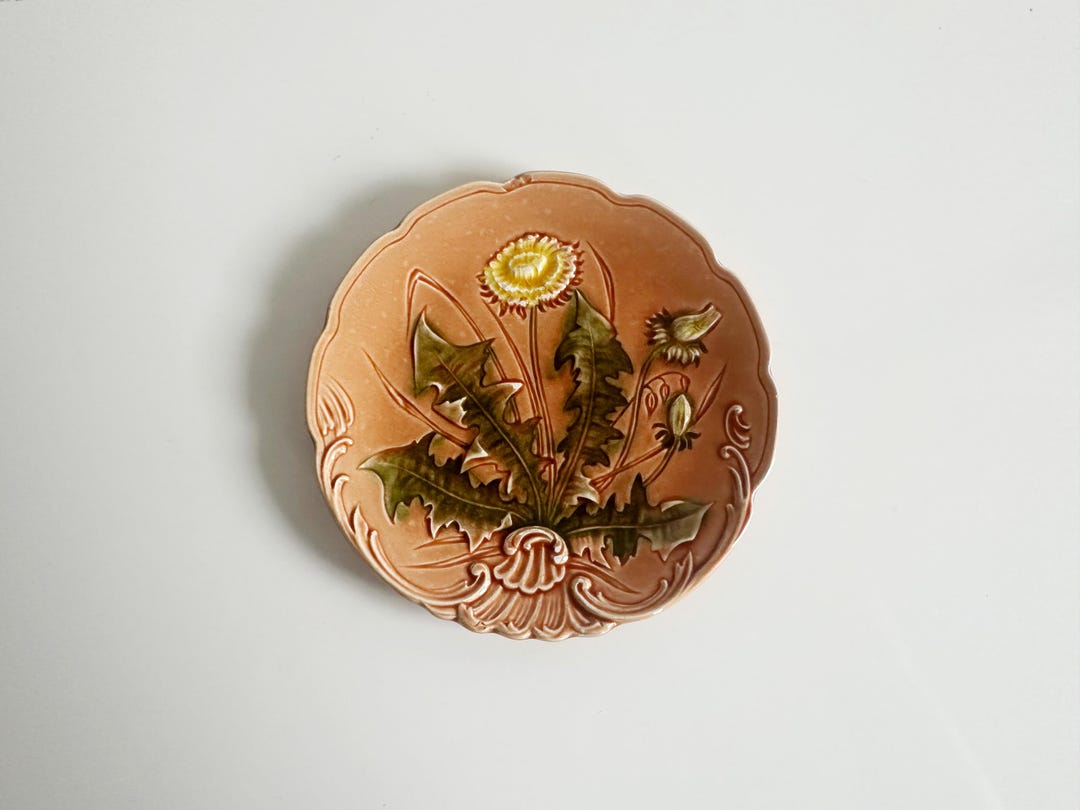 Antique Dandelion Majolica Textured Plate G.S. Zell Potteries Germany ...