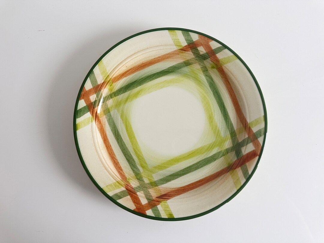 Vintage Vernonware Tam O'shanter Plate: Hand-painted Plaid Dinnerware ...