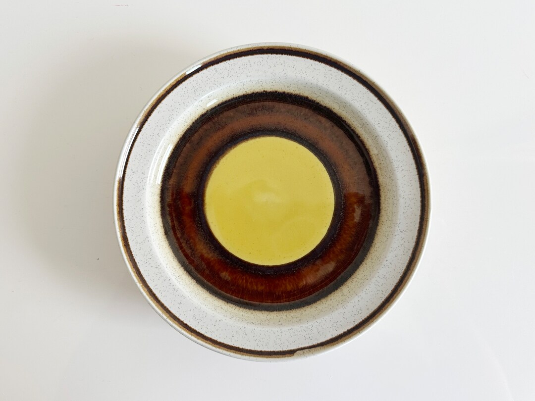 Set of 4 Lemon Mist Haniwa Stone Salad Plates Retro Dinnerware Mid ...