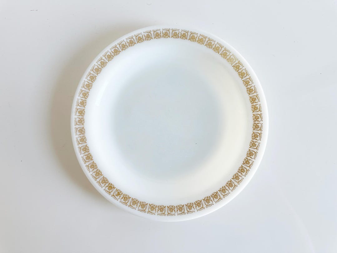 Pyrex Tableware Tiburon Band Gold Floral Glass Restaurantware ...