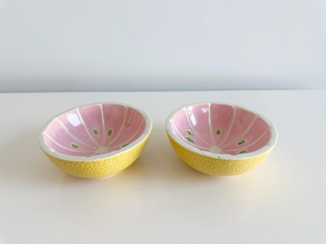 Vintage Grapefruit Bowls Citrus Ceramic Mold Fruit Dishes Set of 2 - Etsy