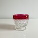 Diamond Point Ruby Red Flashed Creamer & Open Sugar by Indiana Glass ...