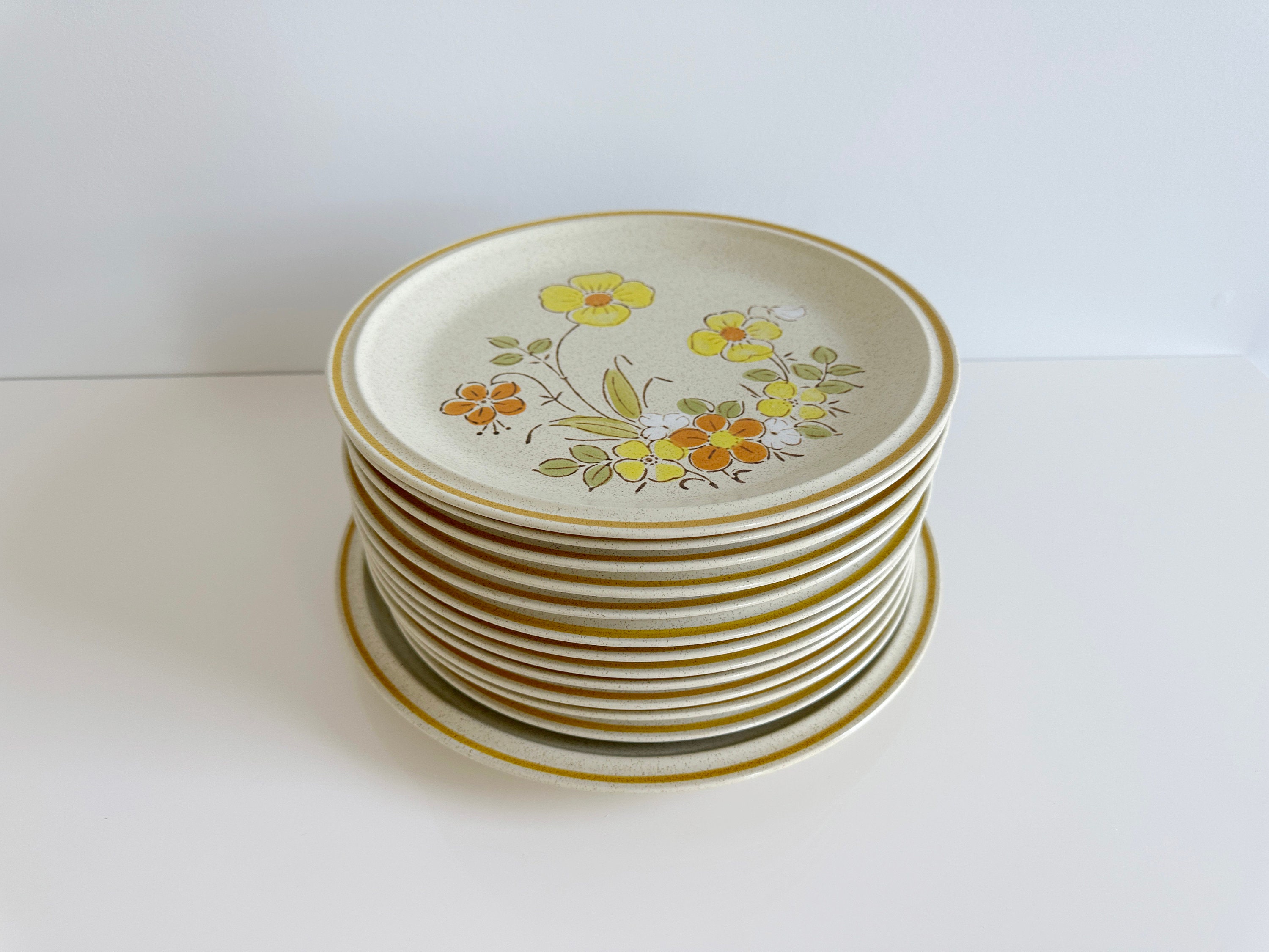 Lot of Sunshine Flowers Dinner Plates & Chop Plate Garden - Etsy