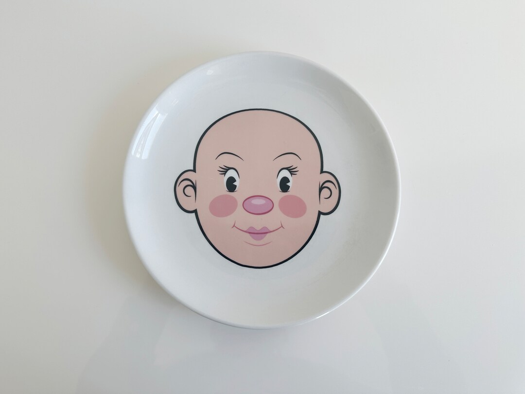 Food Face Plays With His Food Dinner Plate by Fred USA - Etsy