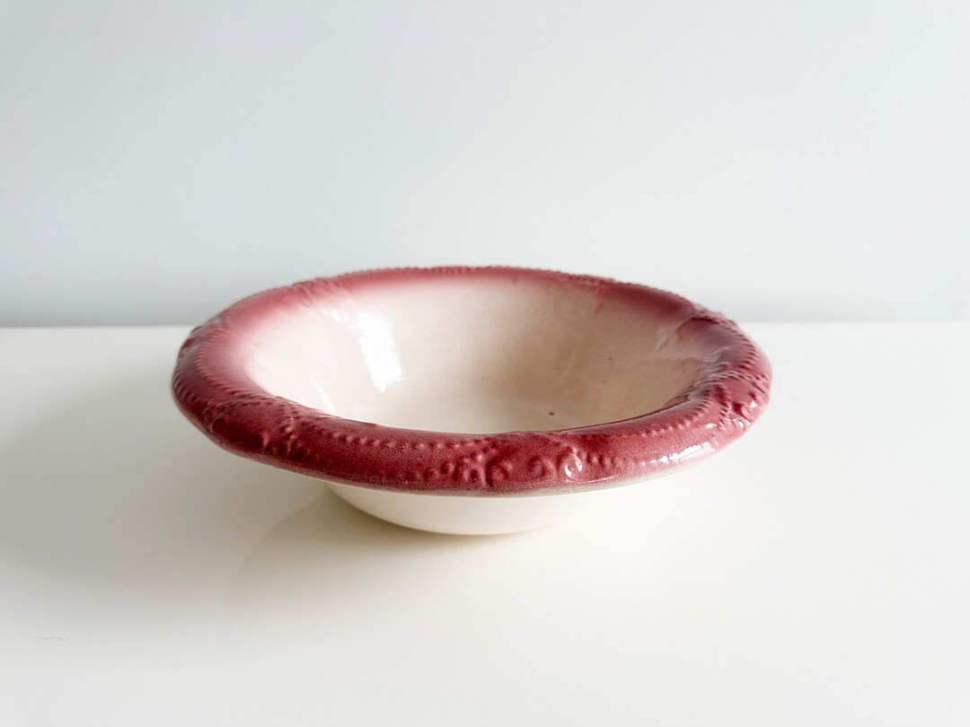 Victorian-style Ironstone Wash Basin Pink & Ivory Bowl Vintage - Etsy