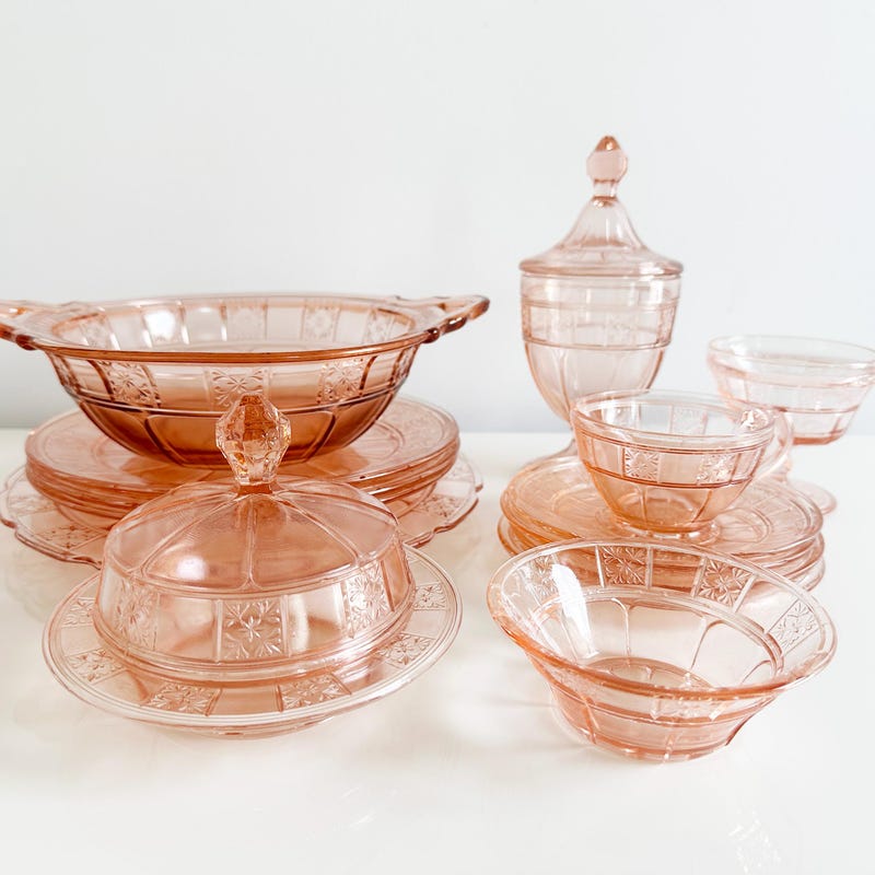 Pink Depressionware - Etsy