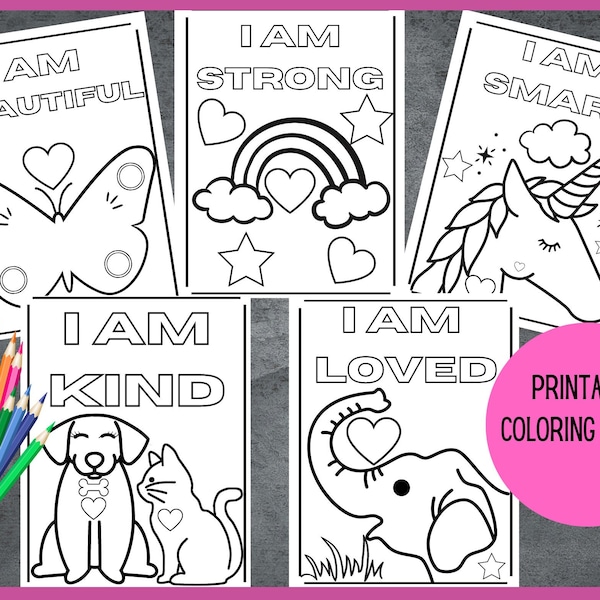 Kids Affirmation Coloring Page - Etsy