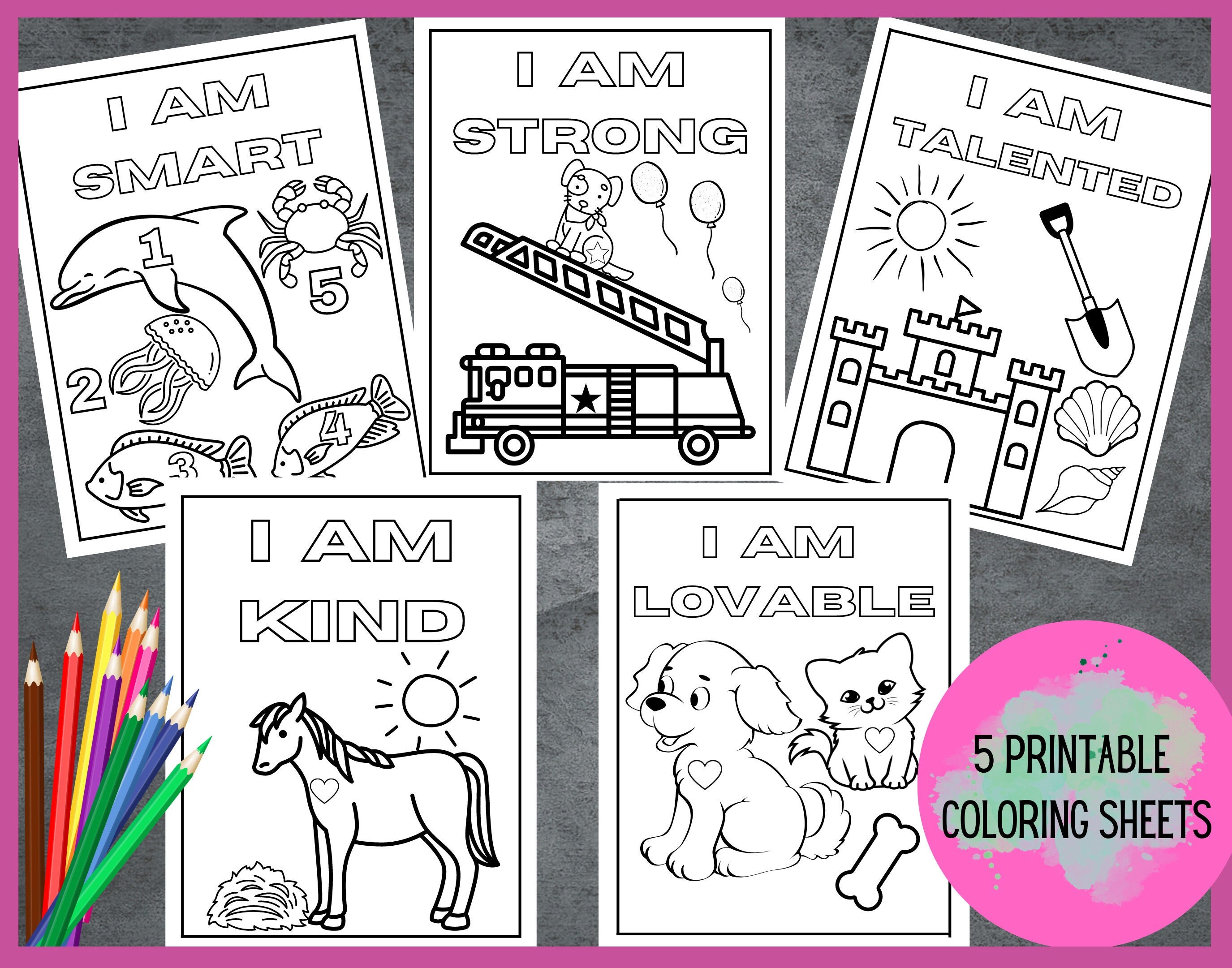 Coloring Pages for Kids 3-6 Years Old, Affirmation Coloring Pages for ...