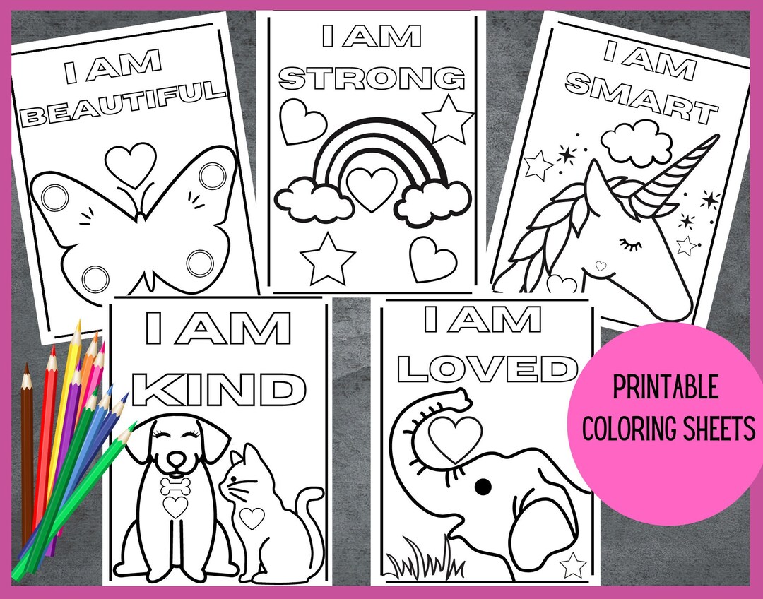 Affirmation Coloring Pages for Kids Ages 3-6 (digital Download) - Etsy