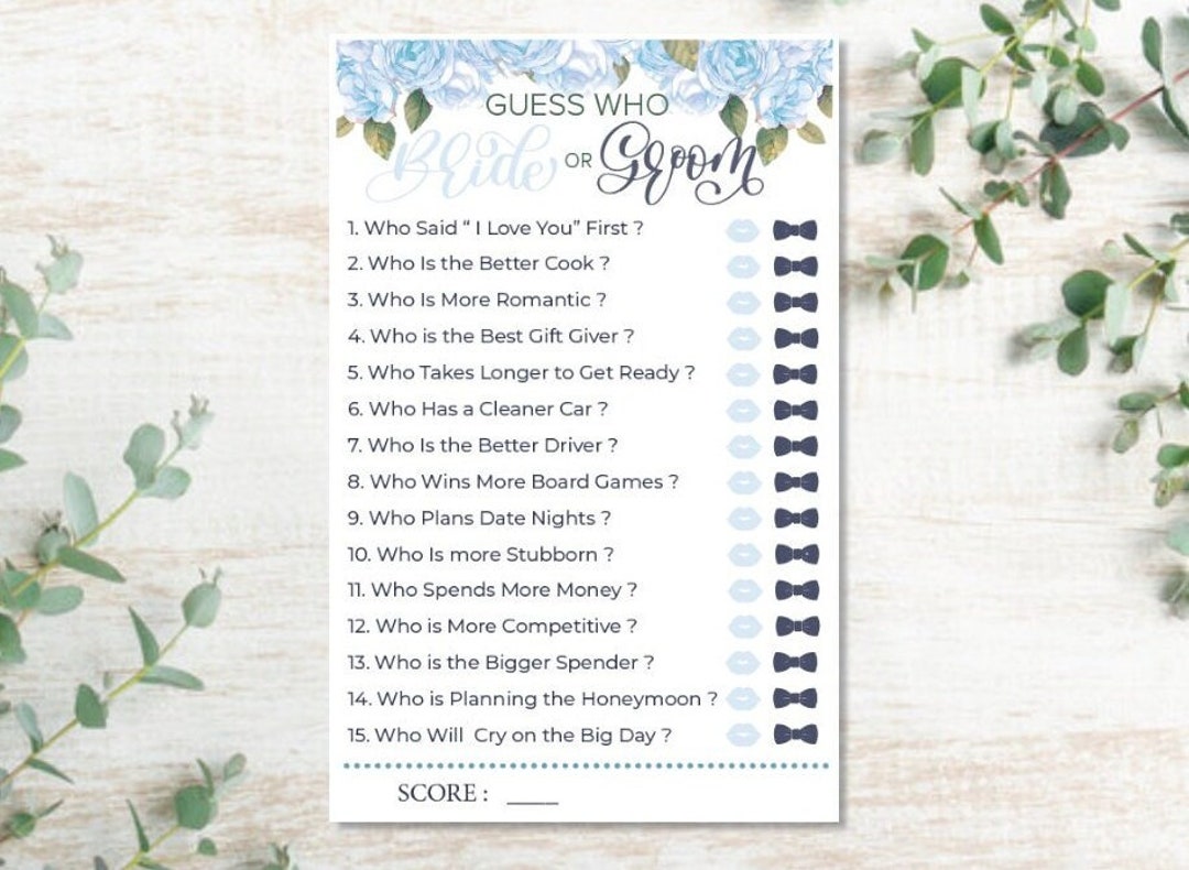 Printable Bride or Groom Guess Who Game, Ready to Print Bridal Shower ...