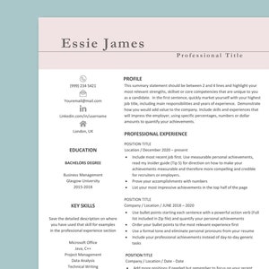 Teacher Resume Template Word Resume Template Modern Teaching - Etsy