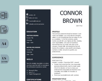 Teacher Resume Template Word ATS Education CV Template Google - Etsy