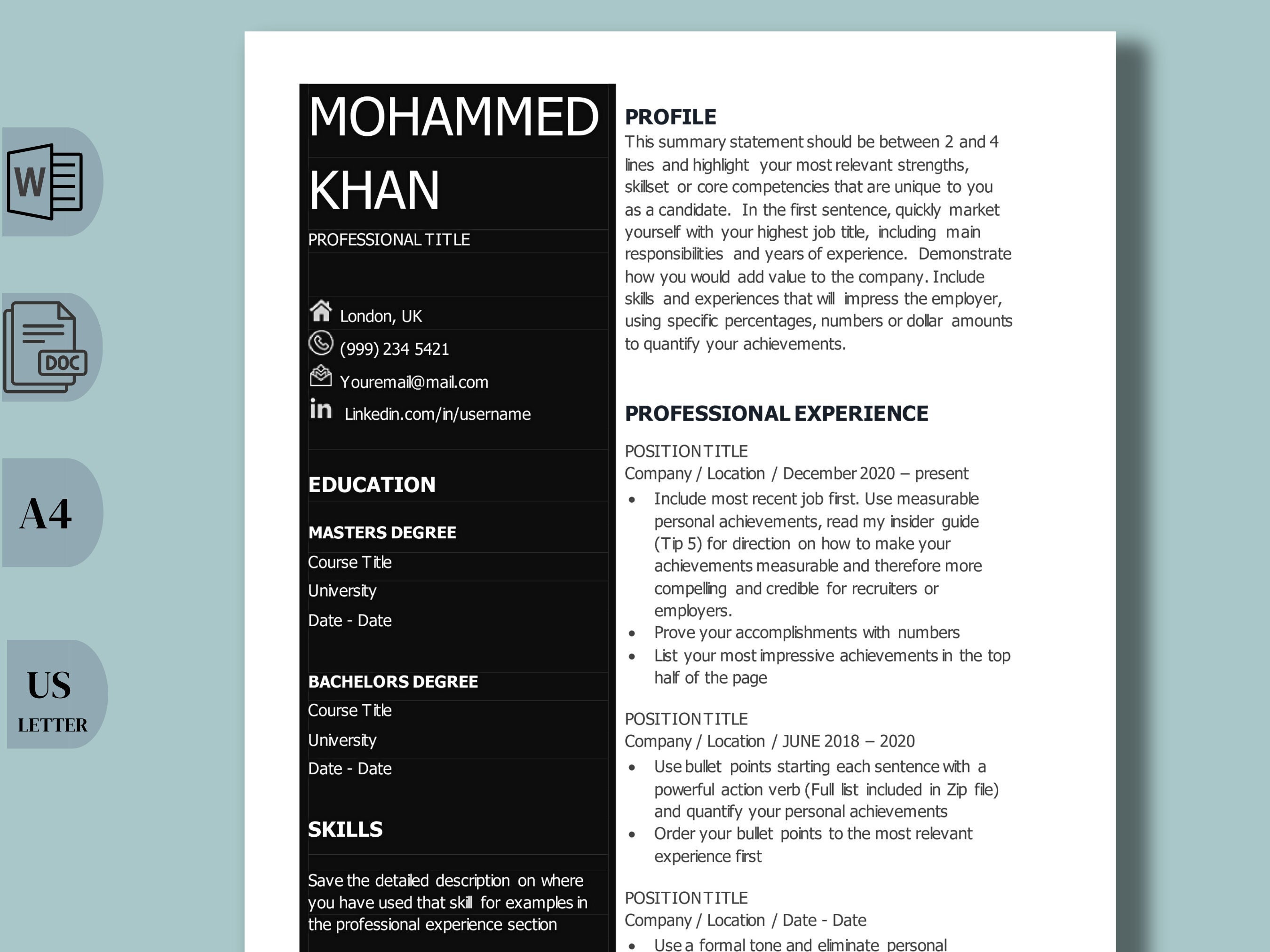 Creative Job Application, Resume Template Google Docs, Digital CV Uk ...