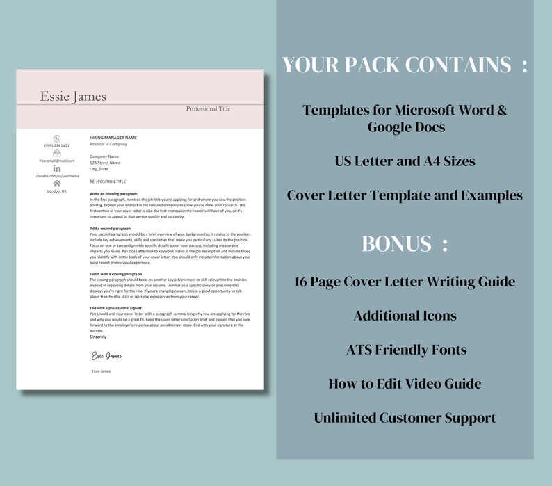 Cover Letter Google Docs, Professional CV Cover Letter Template ...