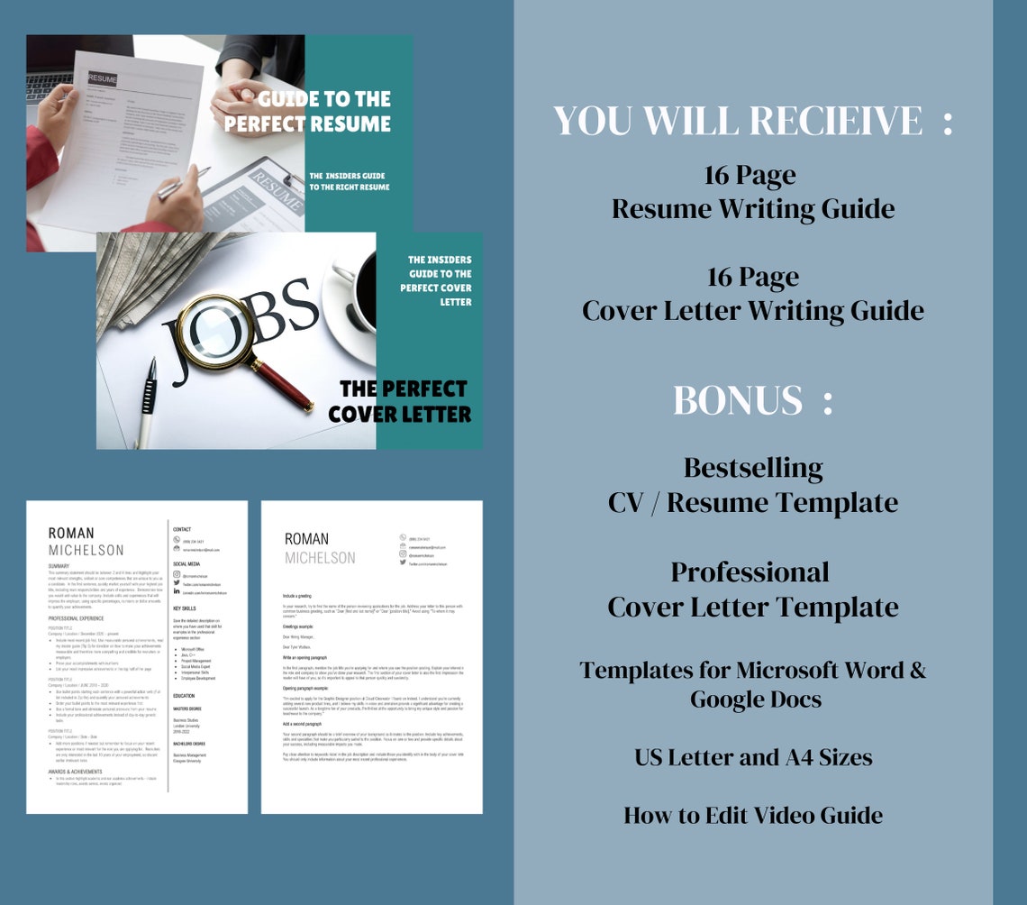 CV and Cover Letter Writing Guide Curriculum Vitae How to - Etsy