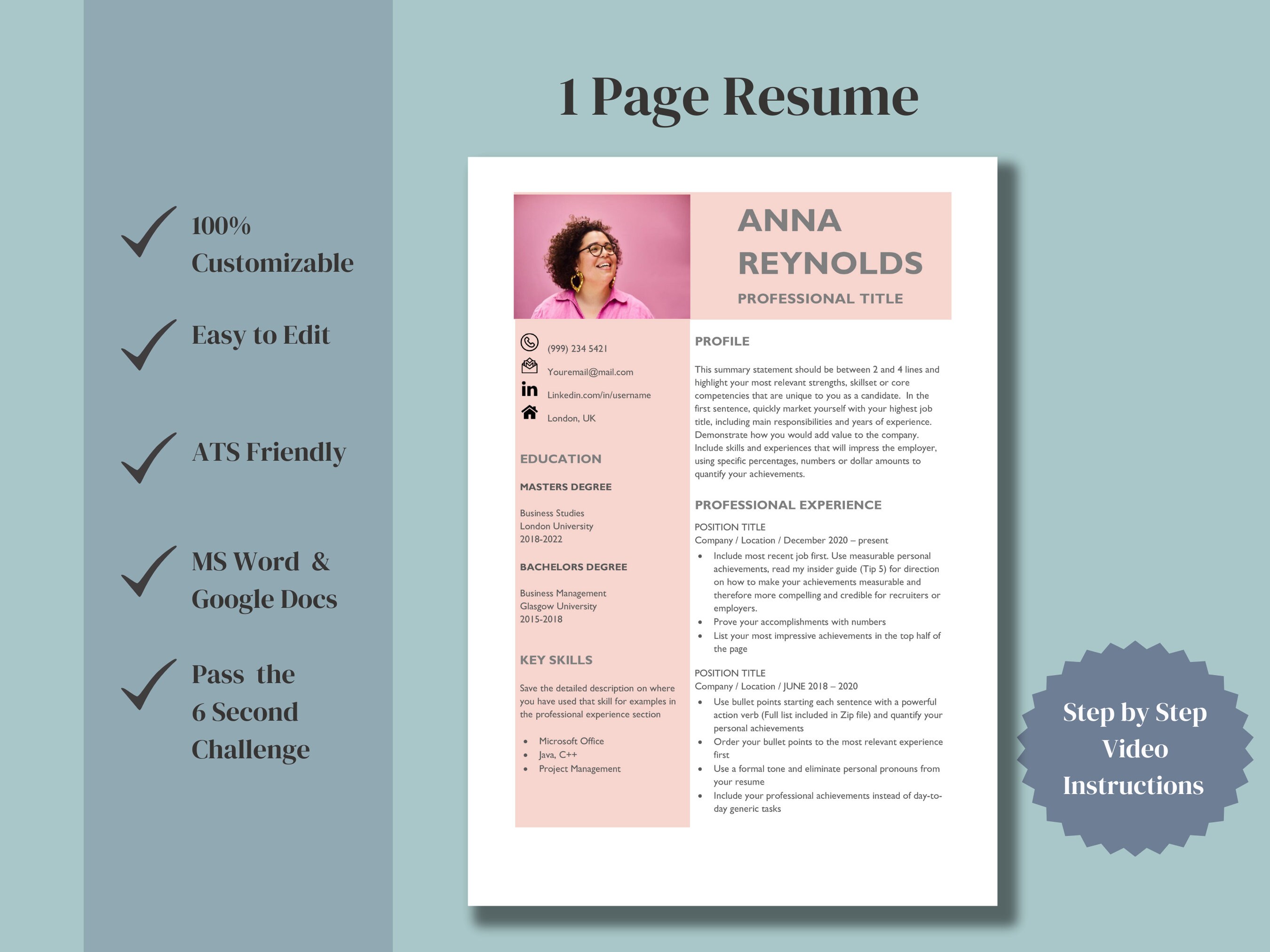 CV Template UK, Resume Template Google Docs, Executive Resume Cover ...