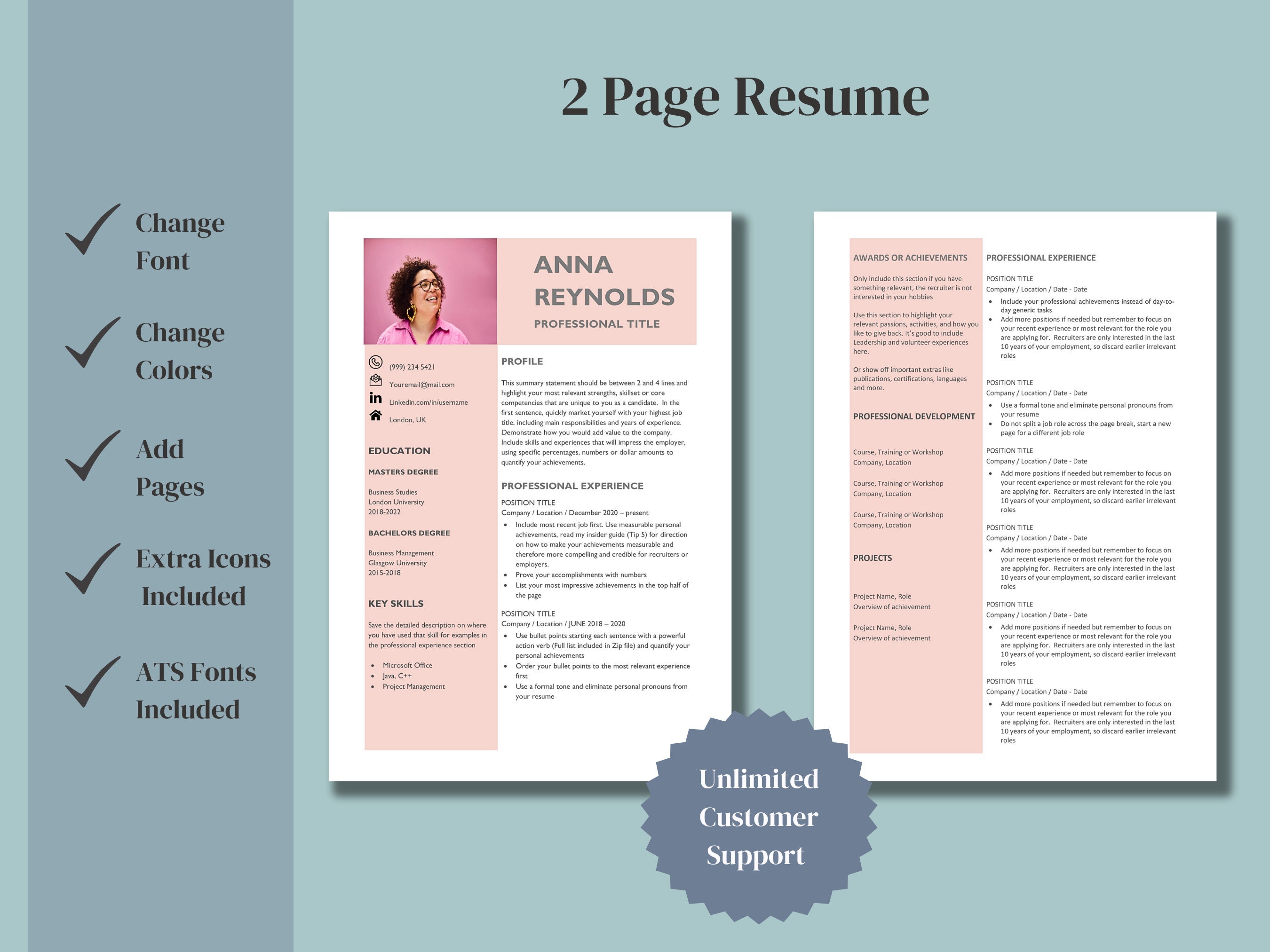 CV Template UK, Resume Template Google Docs, Executive Resume Cover ...