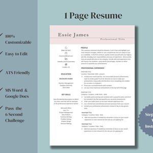 Teacher Resume Template Word Resume Template Modern Teaching - Etsy