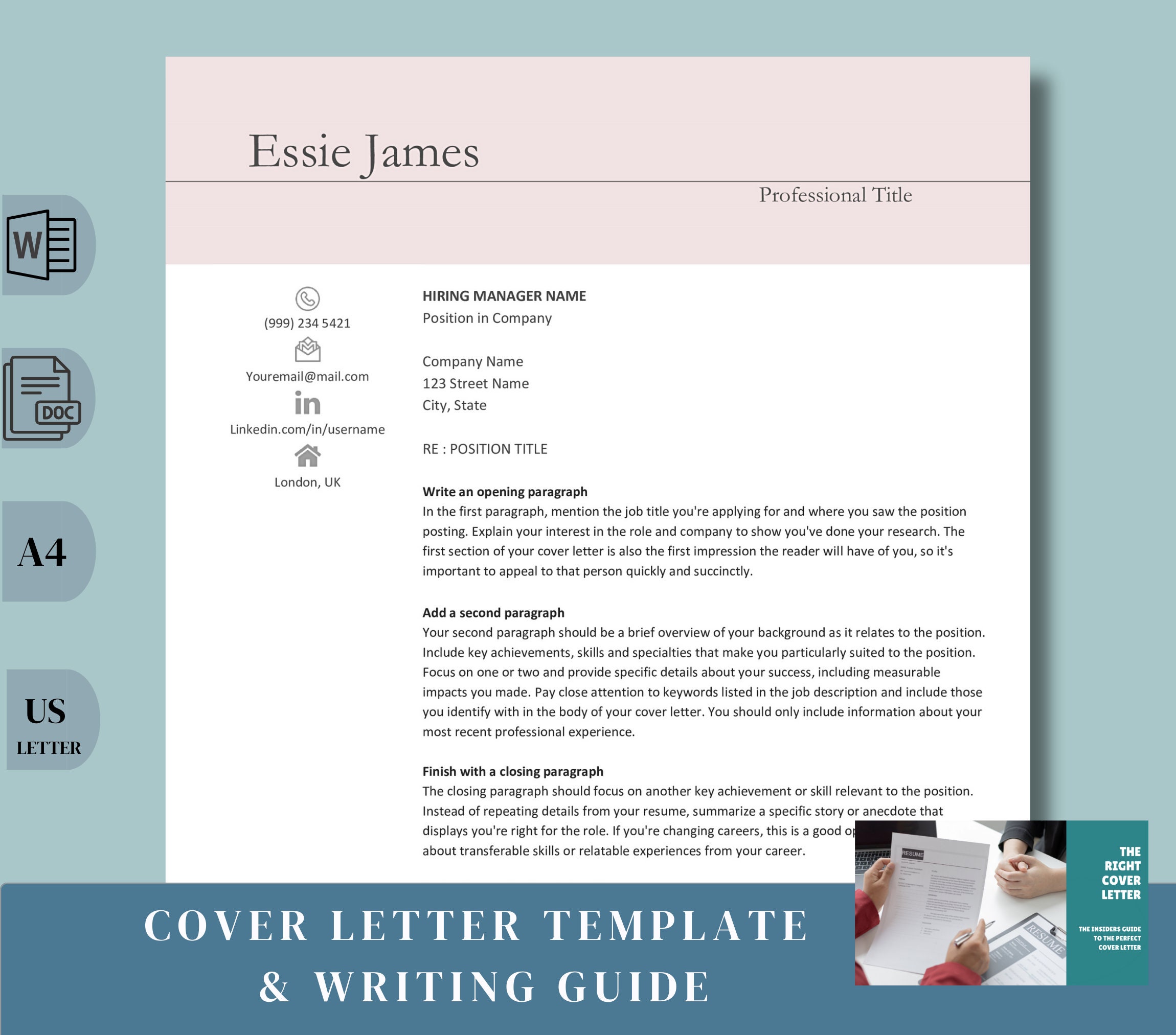Cover Letter Google Docs, Professional CV Cover Letter Template ...
