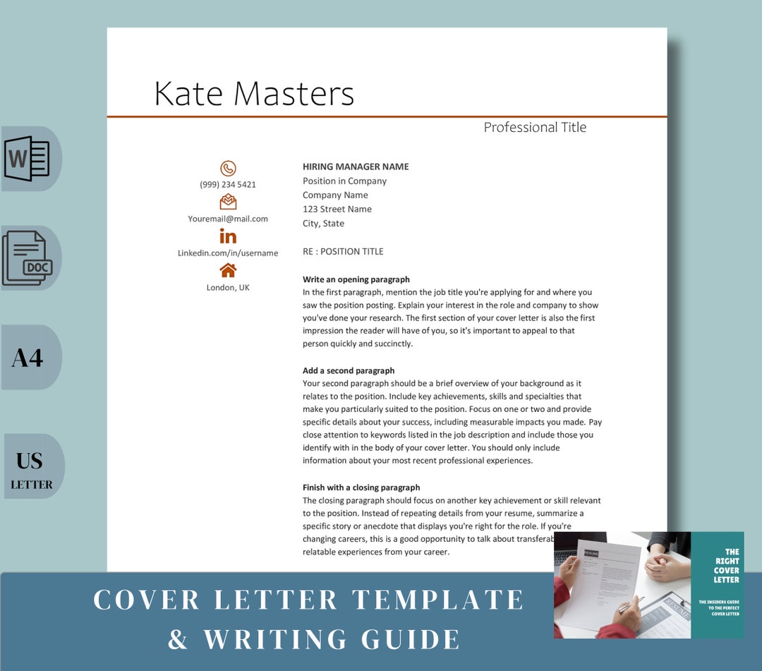 Professional Cover Letter Template, Simple CV Cover Letter Word ...