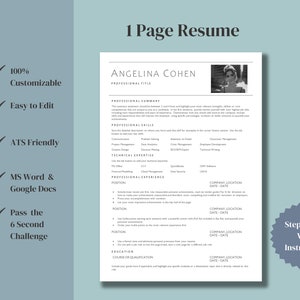 Ats Resume Google Docs, CV Template UK, Resume With Photo, Professional ...