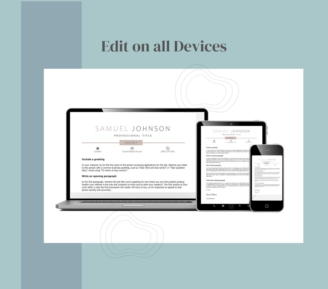 Cover Letter Google Docs, Professional CV Cover Letter Template ...