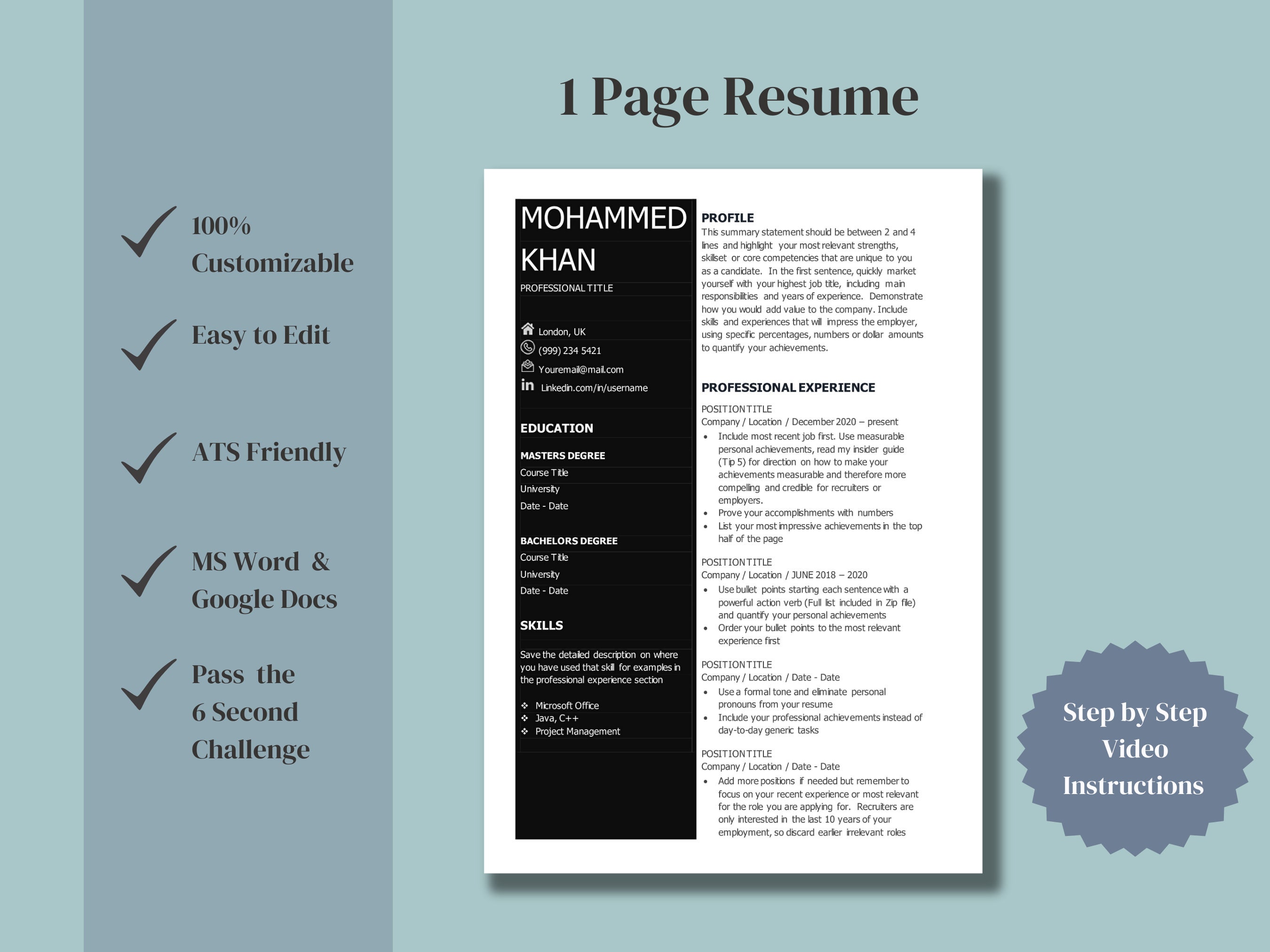 Creative Job Application, Resume Template Google Docs, Digital CV Uk ...