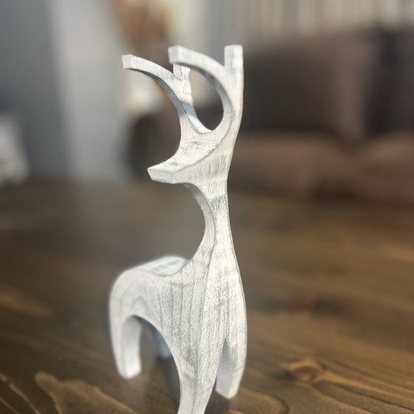 Carved Wood Reindeer - Etsy