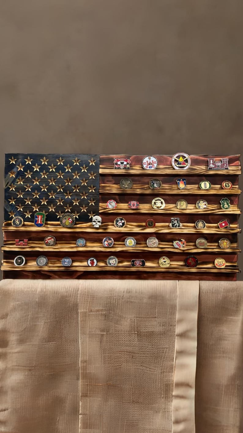 US Flag Challenge Coin Display - Etsy