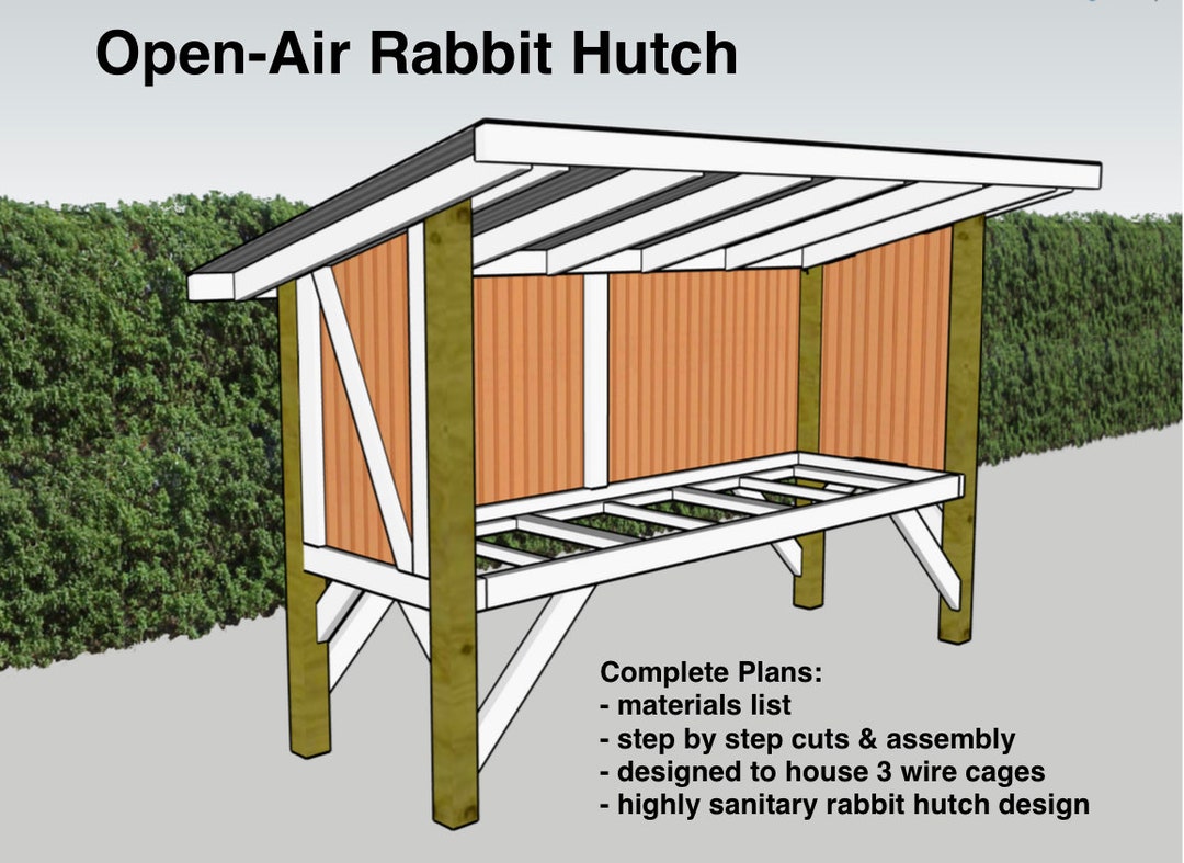 Plans for an Open Air Rabbit Hutch - Etsy