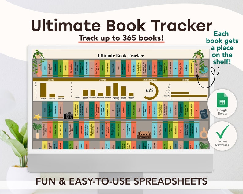 Ultimate Book Tracker Template (traveler Theme) | Reading | Google ...