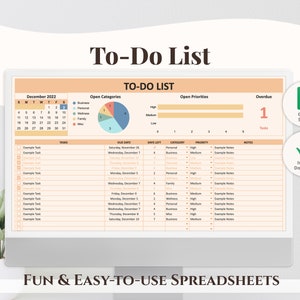Easy To-do List Template Google Sheets Template - Etsy