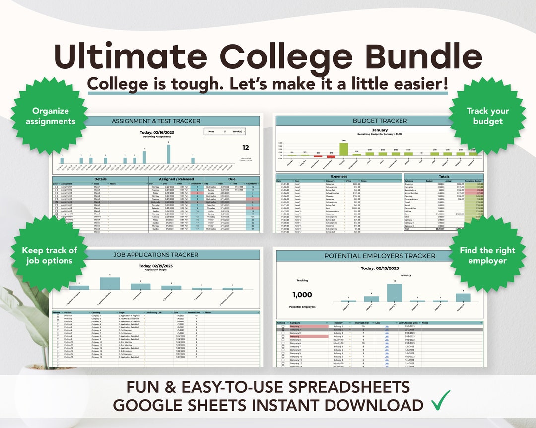 Ultimate College Bundle | Assignment, Test, Budget, Applications, Job ...