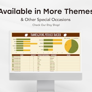Thanksgiving Potluck Tracker Template (turkey) | Party | Google Sheets ...
