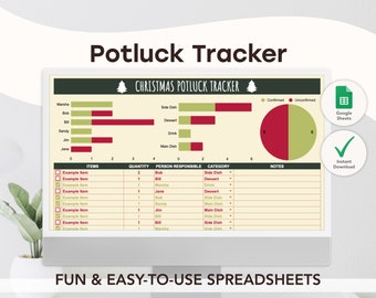 Potluck Sign-up Editable Excel - Etsy