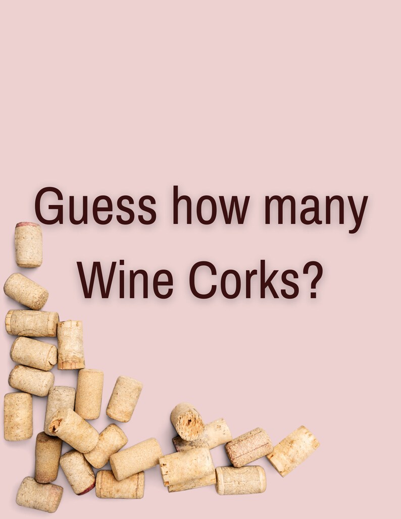 Bundle Wine Bingo, Wine and Cheese Sign Up, Guess How Many Wine Corks ...