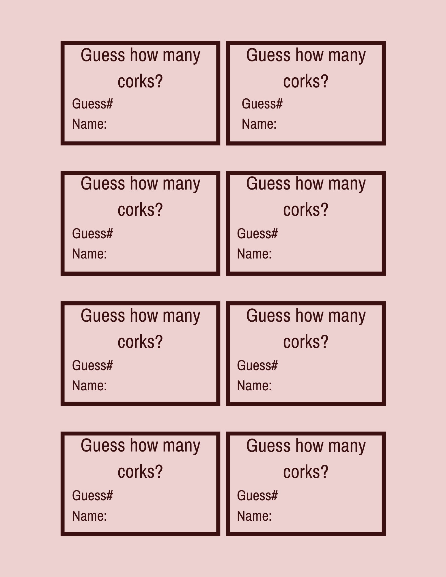 Count How Many Wine Corks, Instant Download, Printable, Party Games - Etsy