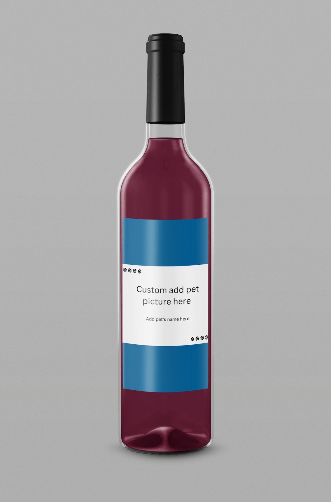 Add Pet Picture to Custom Wine Label, Instant Download, Gift for Women ...