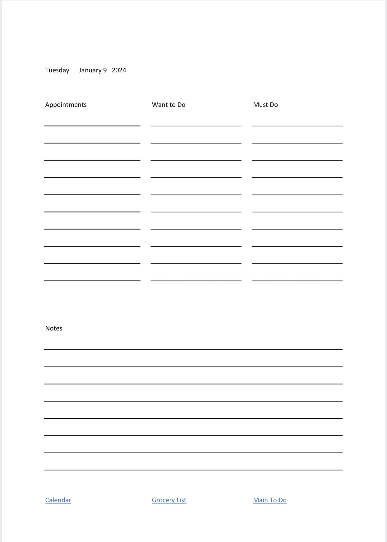 2024 Day Planner PDF monday Start Notability, Goodnotes, Interactive ...