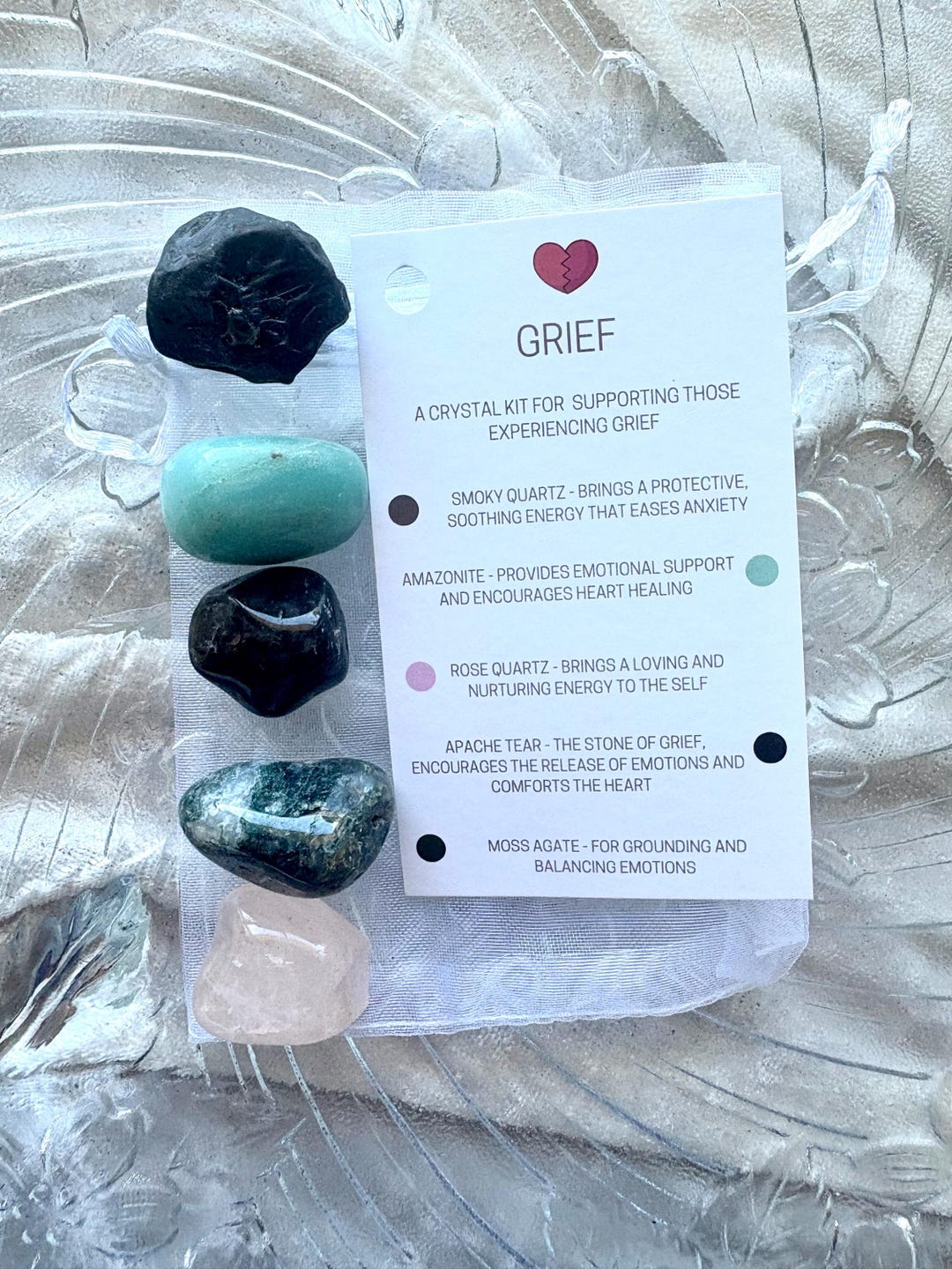 Crystal Kit, Grief, Tumbled Stones, Healing Crystals, Gemstone Set ...