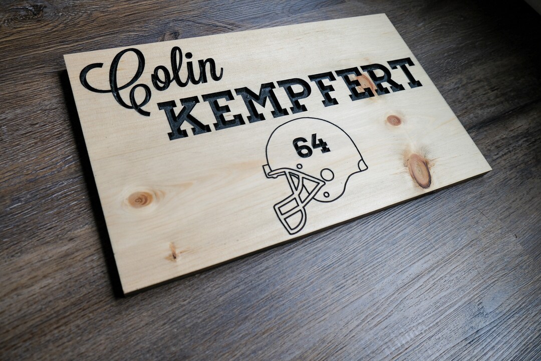 Personalized Wooden Football Sign - Etsy