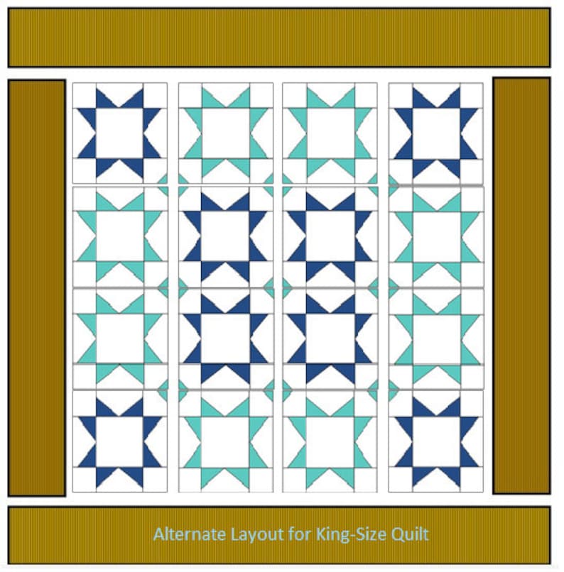 Wandermore Quilt Pattern for Queen-size, Throw-size, or Optional King ...
