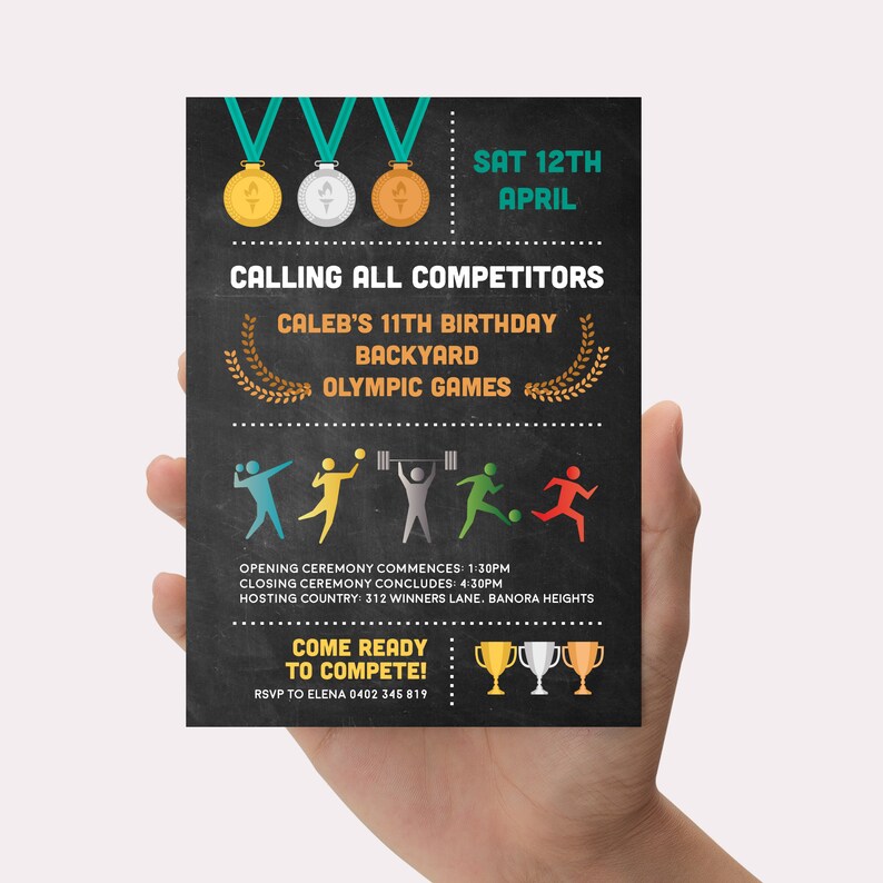 Olympics Birthday Invitation Template Olympic Birthday Invitation ...