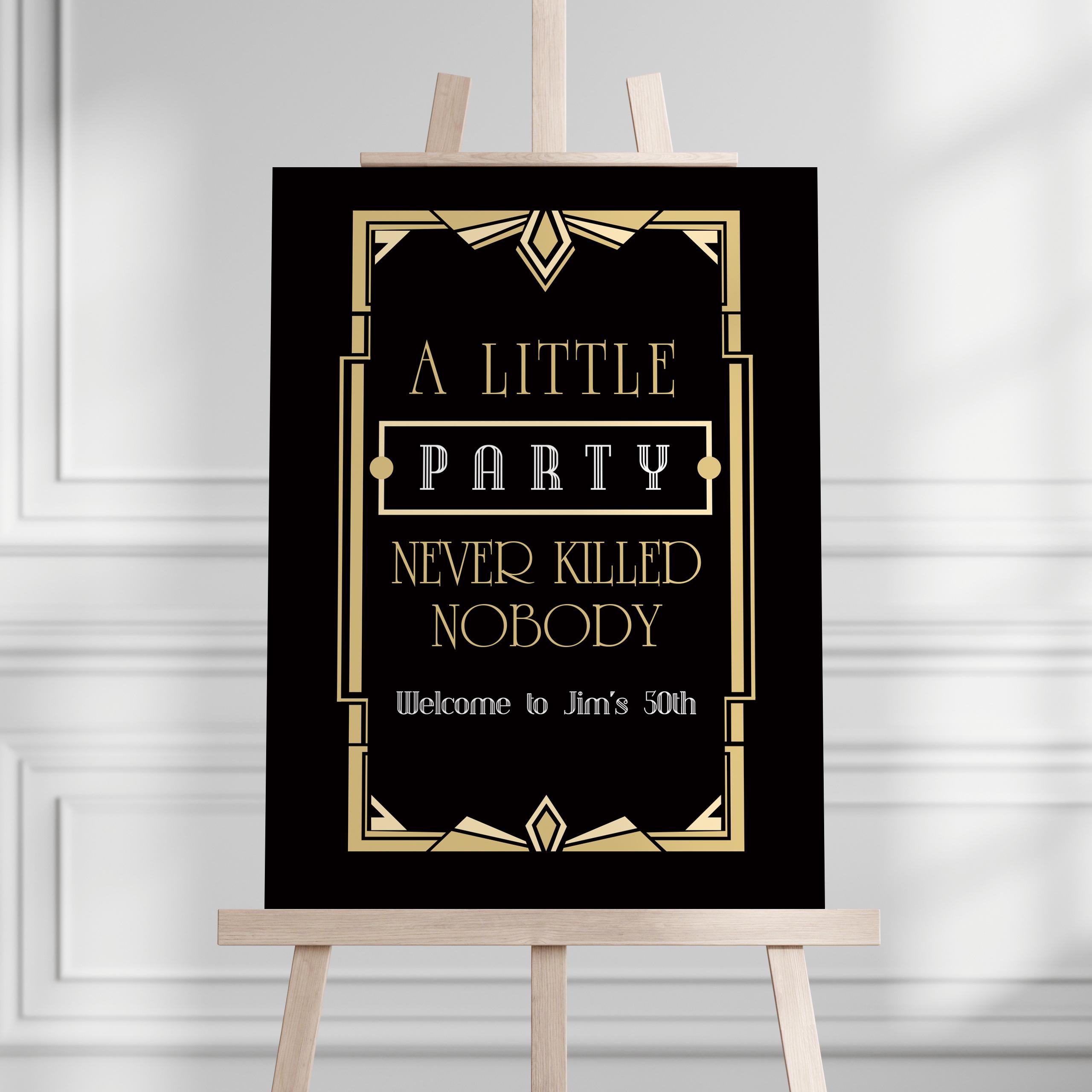 Gatsby Party Custom Bar Sign | Printable 1920s Signs | Fully Editable ...