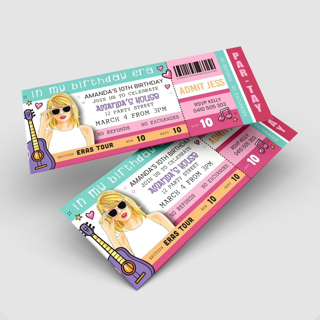 Eras Tour Birthday Invitation | Editable in My Birthday Era Ticket ...