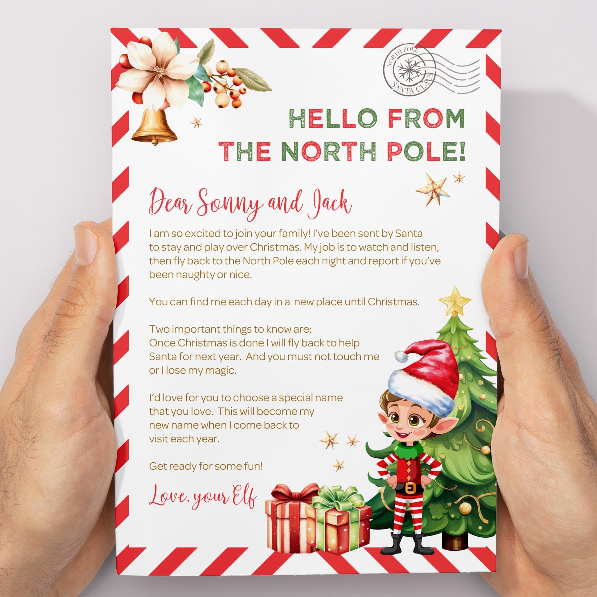 Elf Arrival Letter Template Printable Custom Elf Letter Instant ...