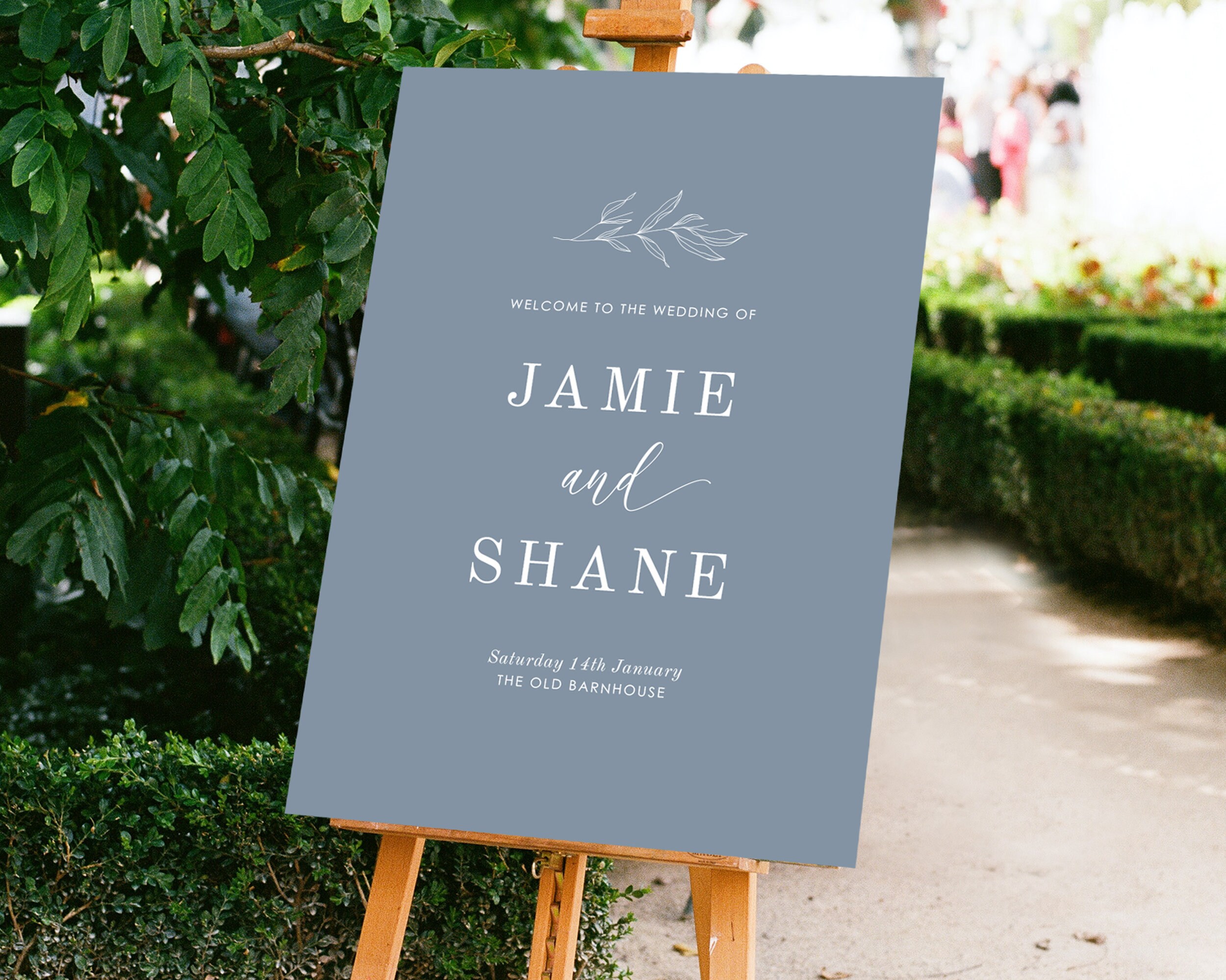Dusty Blue Wedding Welcome Sign Template Printable Wedding Signage ...