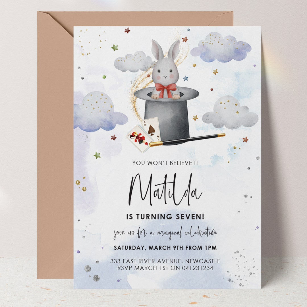 Magic Party Invitation Magic Birthday Invitation Magic Show Invitation ...