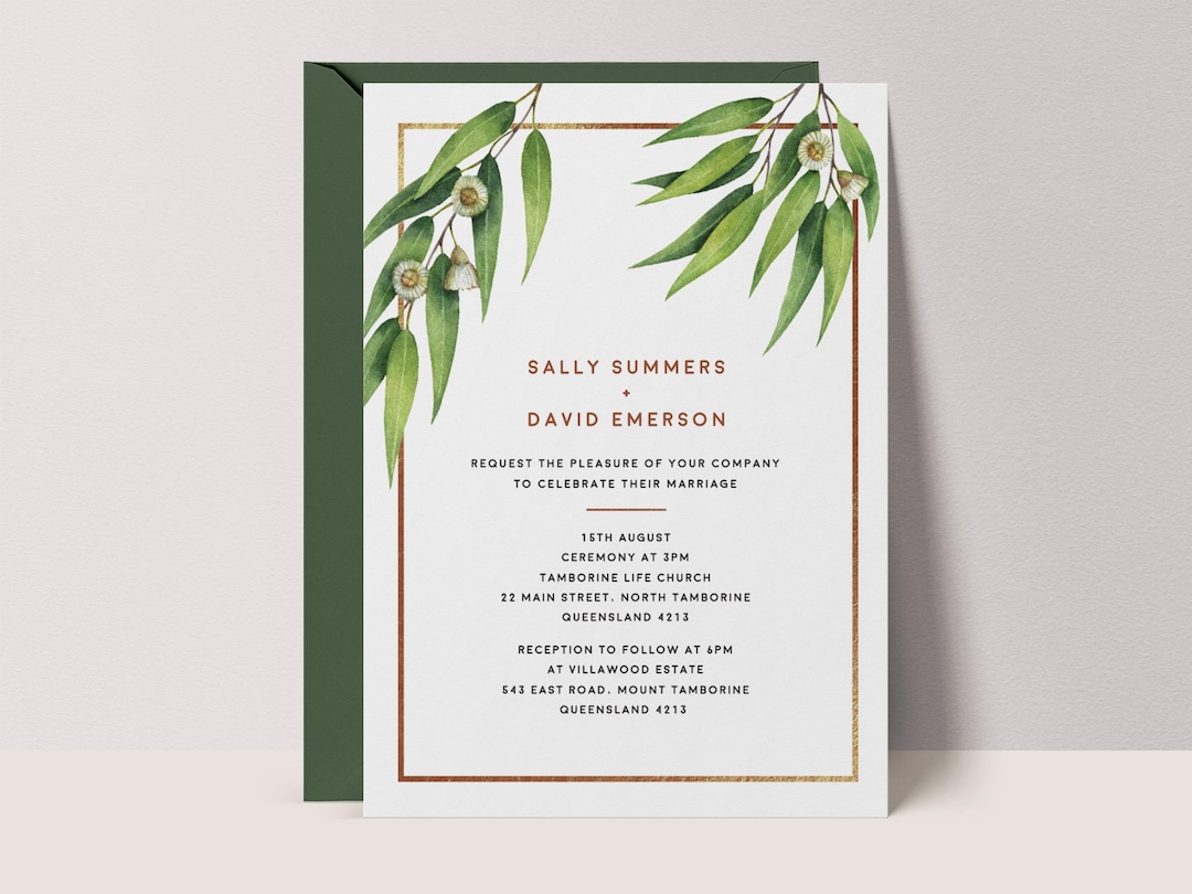 Australian Wedding Invitation | Australian Rustic Wedding Invite ...